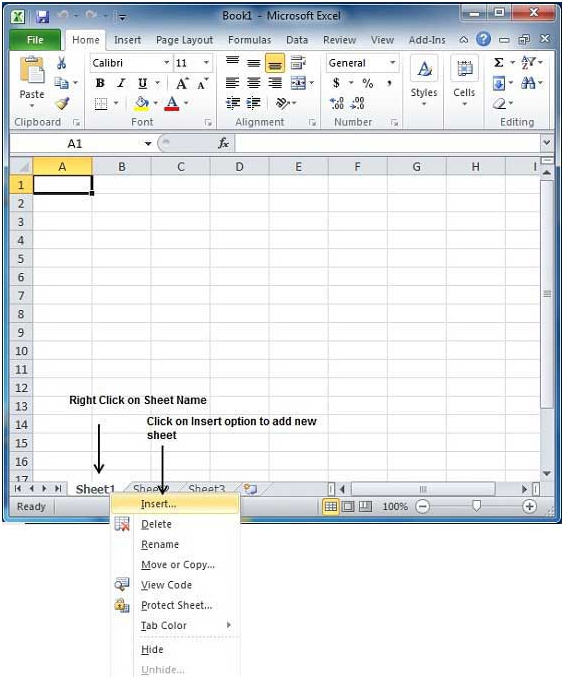 How To Create A Worksheet In MS Excel 2010 Clarified