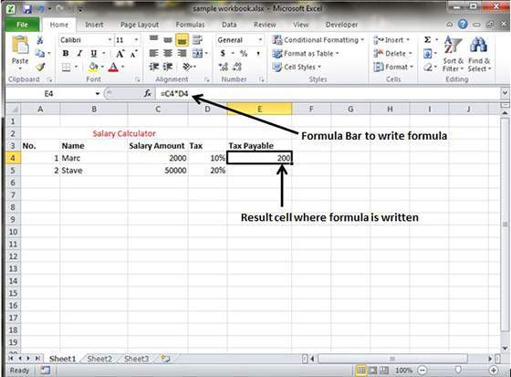 How To Create Formulas In MS Excel 2010 Clarified